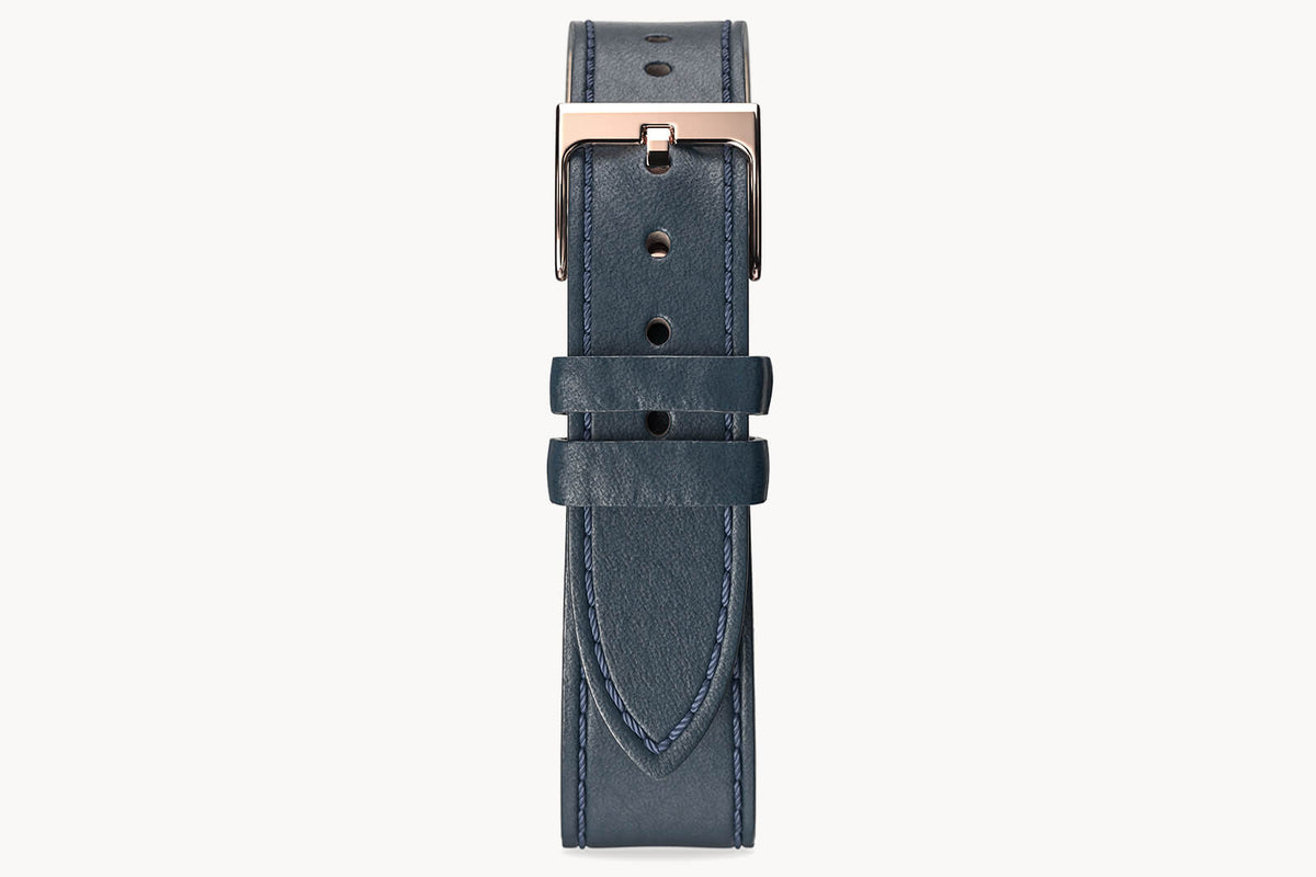 LEATHER STRAP TOSCANO MARINE - Rosegold glänzend - – Detomaso Watches