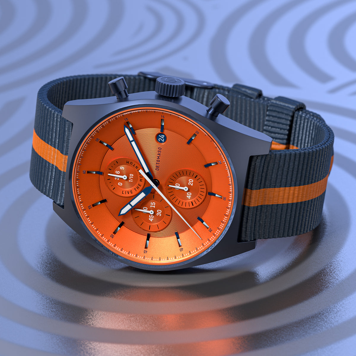 D10 CHRONO BLUE BOLD ORANGE Ocean Plastic Dark blue Orange Woven ...