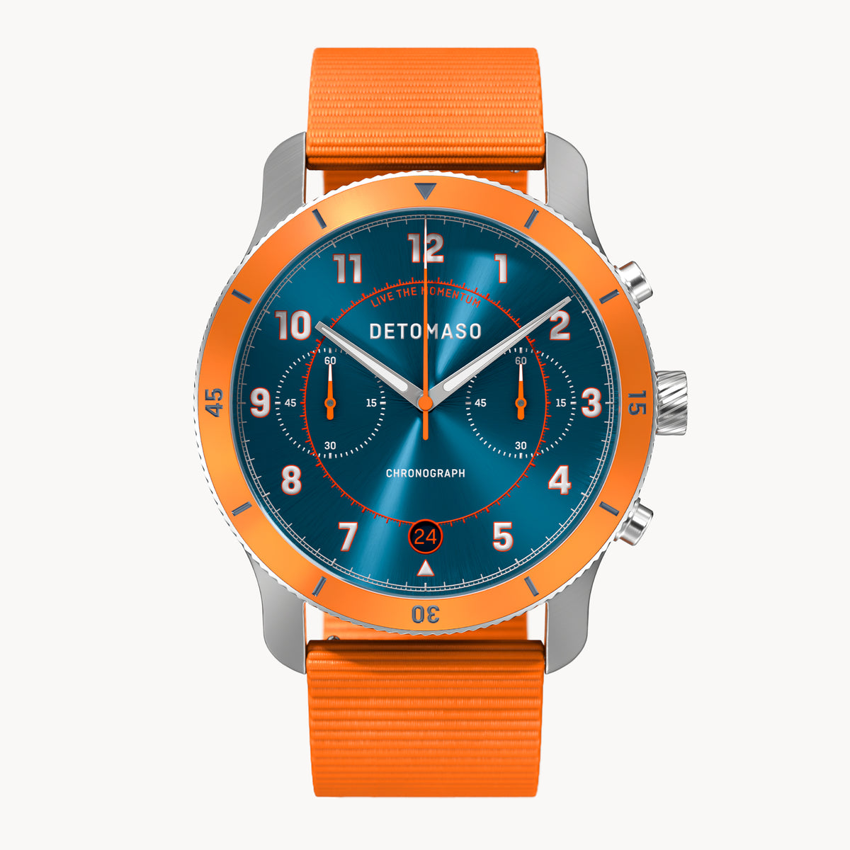 VENTURE CHRONOGRAPH BLUE ORANGE Ocean Plastic Orange Woven – Detomaso ...